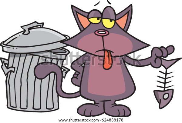Cartoon Cat Grossed Out By Food Stock Vector (Royalty Free) 624838178 ...
