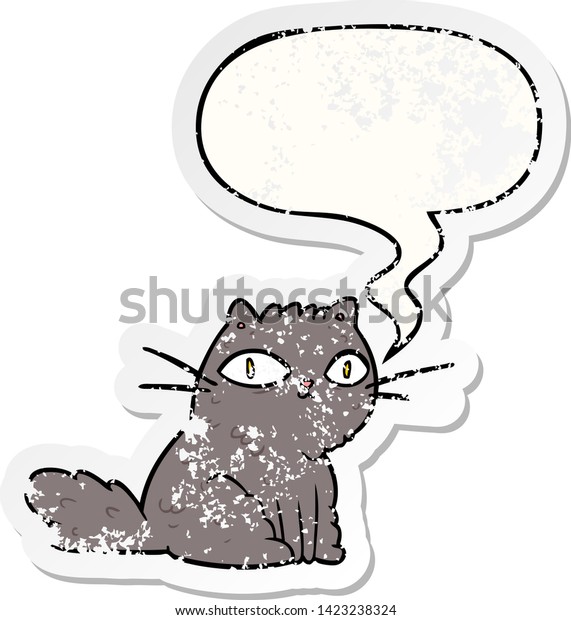Cartoon Cat Looking Right You Speech Stock Vector (Royalty Free ...