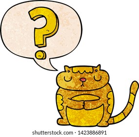 Cartoon Cat Question Mark Speech Bubble Stock Vector (Royalty Free ...