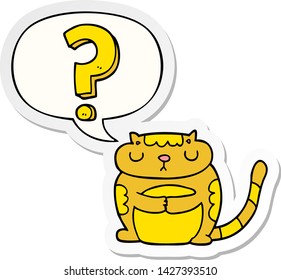 Cartoon Cat Question Mark Speech Bubble: เวกเตอร์สต็อก (ปลอดค่า ...
