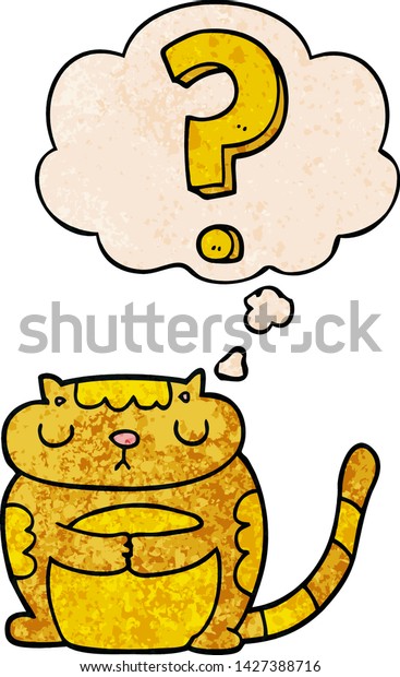 Cartoon Cat Question Mark Thought Bubble Stock Vector (Royalty Free ...