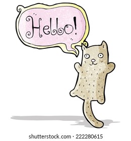 Cartoon Cat Saying Hello Stock Vector (Royalty Free) 222280615 ...