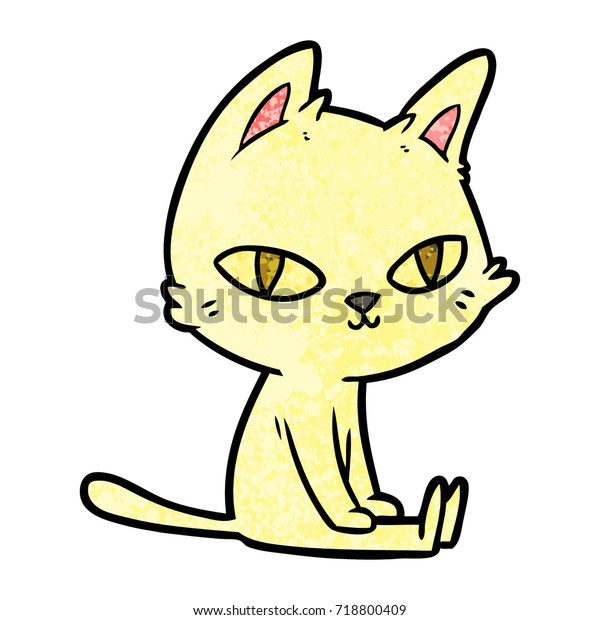 Cartoon Cat Sitting Stock Vector (Royalty Free) 718800409 | Shutterstock