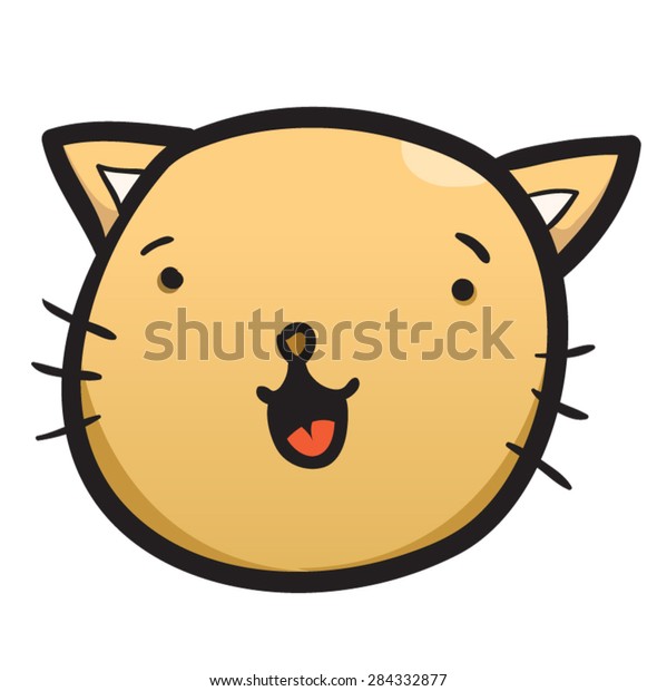 Cartoon Cat Smiley Face Stock Vector (Royalty Free) 284332877 ...