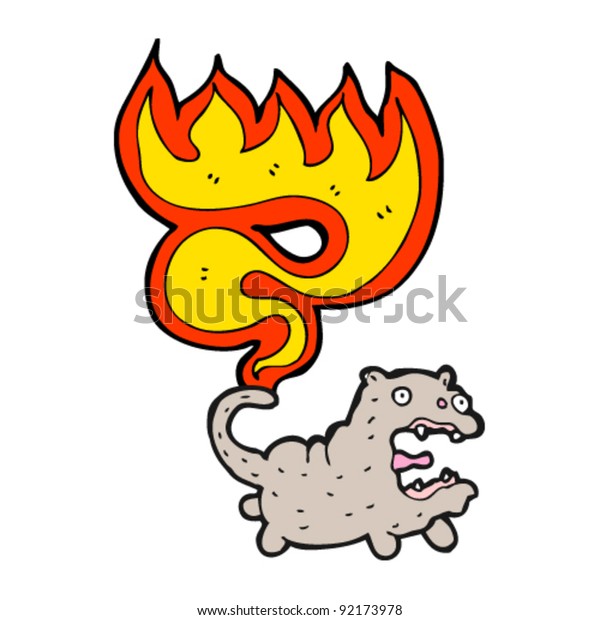Cartoon Cat Tail On Fire Stock Vector (Royalty Free) 92173978