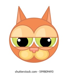 Cartoon Cats Face Icon Drooping Eyes Stock Vector (Royalty Free ...