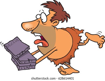 Cartoon Caveman Courier Stock Vector (Royalty Free) 628614401 ...