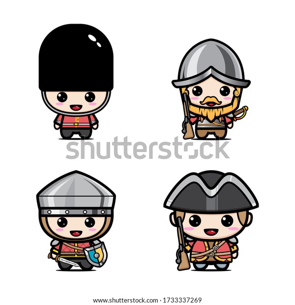 Cartoon Character British Royal Guard Traditional Stock Vector (Royalty ...
