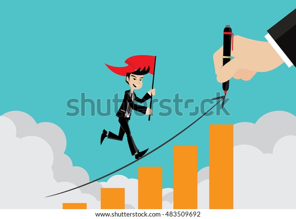Cartoon Character Businessman Get Help Over Stock Vector (Royalty Free ...