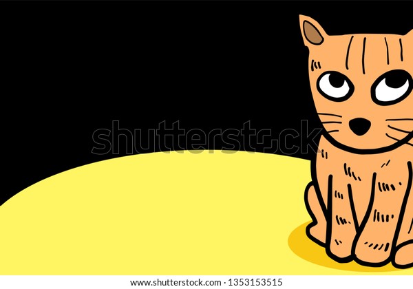 Cartoon Character Cat Standing Hidden Corner Stock Vector (Royalty Free ...