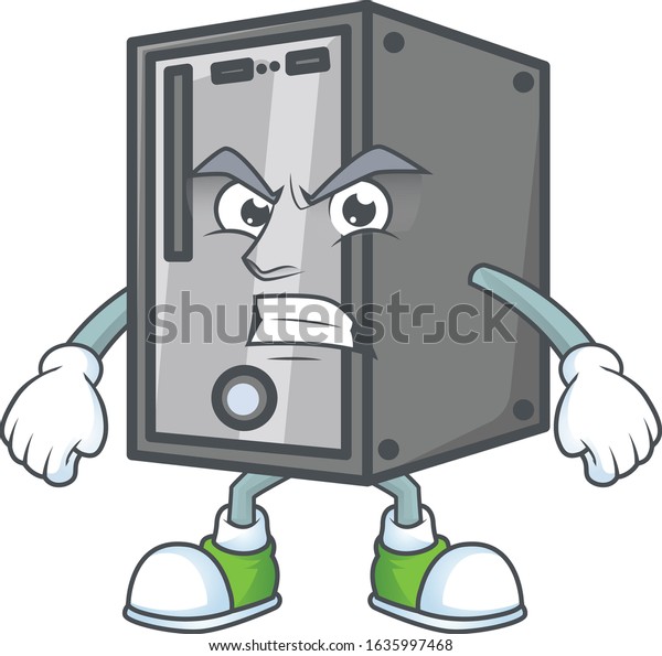 Cartoon Character Cpu Angry Face Stock Vector (Royalty Free) 1635997468 ...