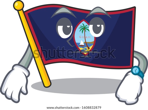 Cartoon Character Design Flag Guam On Stock Vector (Royalty Free ...