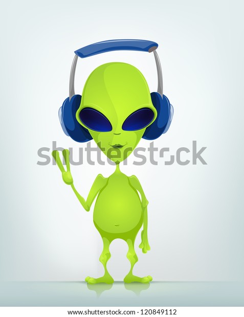 Cartoon Character Funny Alien Isolated On Stock Vector (Royalty Free ...