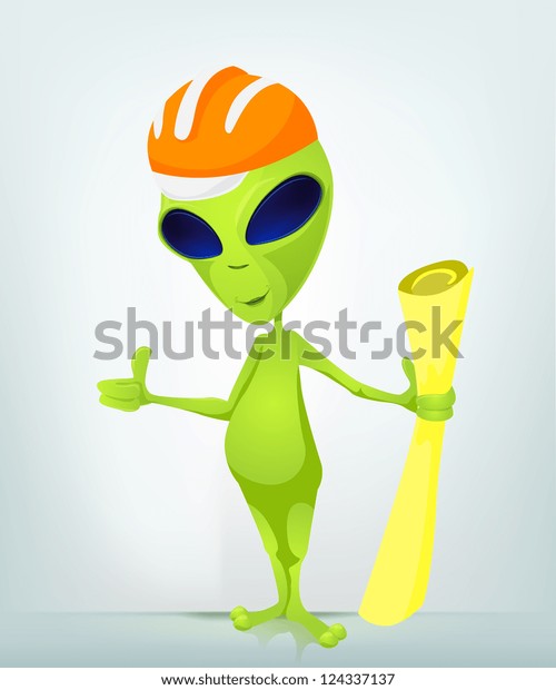Cartoon Character Funny Alien Vector Illustration Stock Vector (Royalty ...