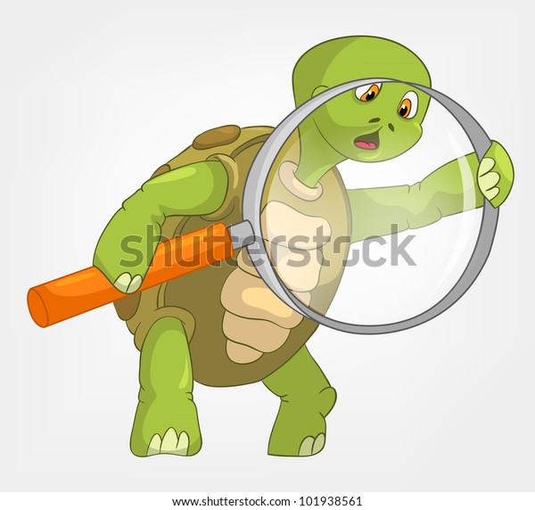 Cartoon Character Funny Turtle Isolated On Stock Vector (Royalty Free ...