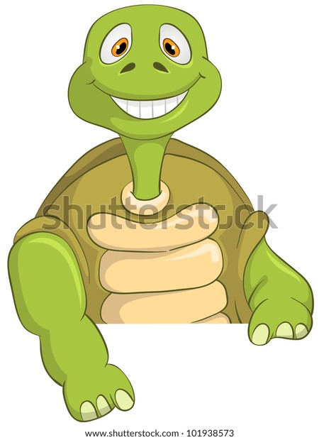 Cartoon Character Funny Turtle Isolated On Stock Vector (Royalty Free ...