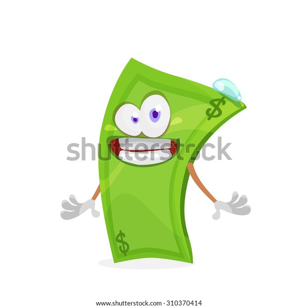 Cartoon Character Green Funny Dollar Stock Vector (Royalty Free ...