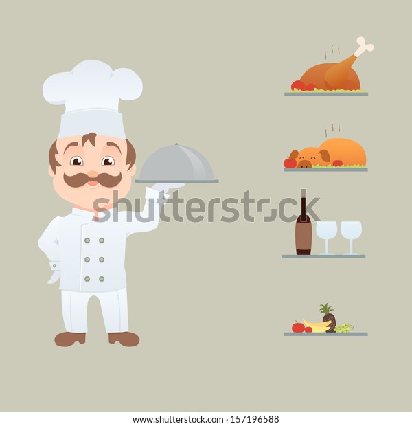 Cartoon Character Kitchen Chef Stock Vector (Royalty Free) 157196588