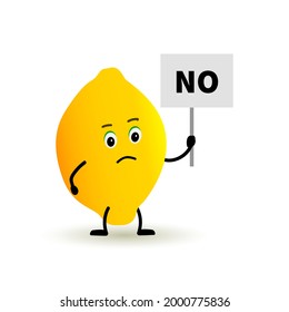 Cartoon Character Lemon Holding Sign Word Stock Vector (Royalty Free ...