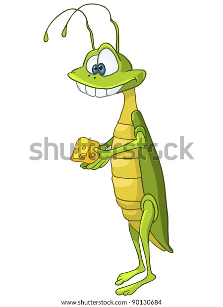 Cartoon Character Locust Isolated On White Stock Vector (Royalty Free ...