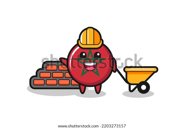 Cartoon Character Morocco Flag Builder Cute Stock Vector (Royalty Free ...