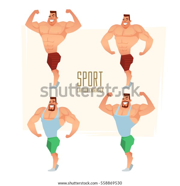 Cartoon Character Muscular Man Vector Illustration 库存矢量图（免版税）558869530 ...