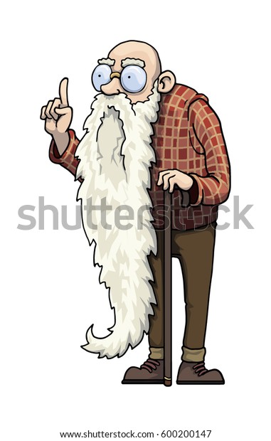 Cartoon Character Old Wise Man Long Stock Vector (Royalty Free) 600200147
