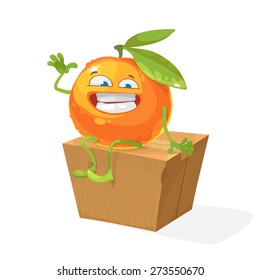 Cartoon Character Orange Stock Vector (Royalty Free) 273550670 ...