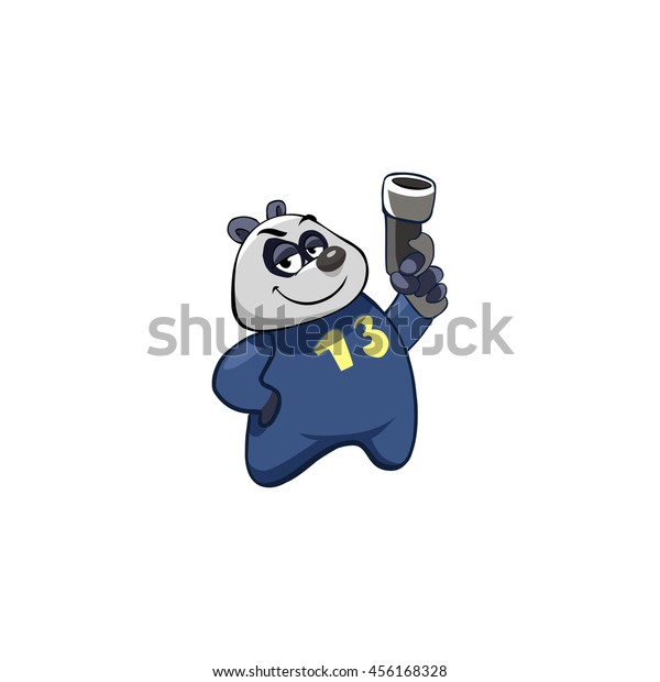 Cartoon Character Panda Smug Guy Gun Stock Vector (Royalty Free ...