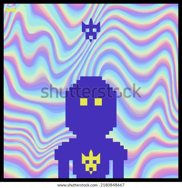 Cartoon Character Pixel Vector Art Using: เวกเตอร์สต็อก (ปลอดค่า ...