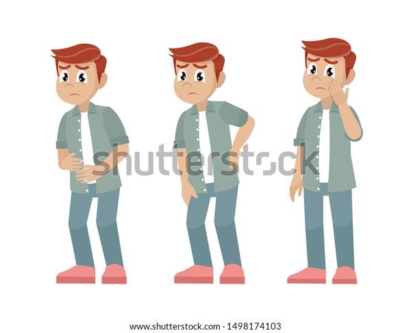 Cartoon Character Set Character Men Pain 库存矢量图（免版税）1498174103 ...