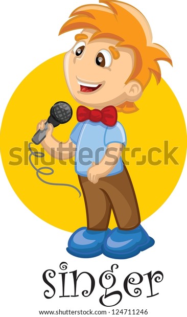 Cartoon Character Singer Stock Vector (Royalty Free) 124711246 ...