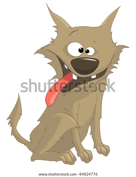 Cartoon Character Sly Dog Isolated On Stock Vector (Royalty Free ...