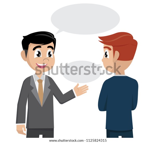 Cartoon Character Two Businessmen Talking Vector Stock Vector (Royalty ...