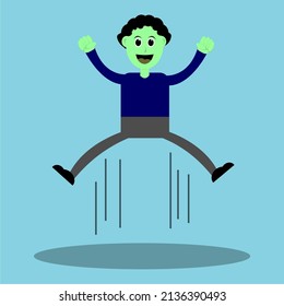 Cartoon Character Vector Design Jump Pose Stock Vector (Royalty Free ...