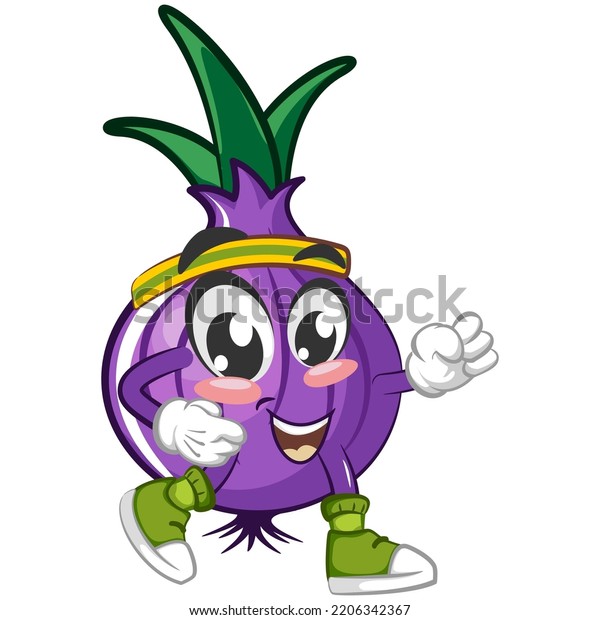 Cartoon Character Vector Illustration Jogging Onion Stock Vector ...