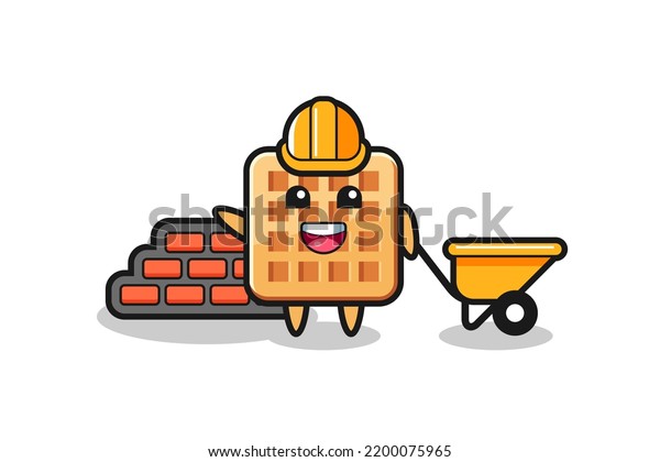 Cartoon Character Waffle Builder Cute Design Stock Vector (Royalty Free ...
