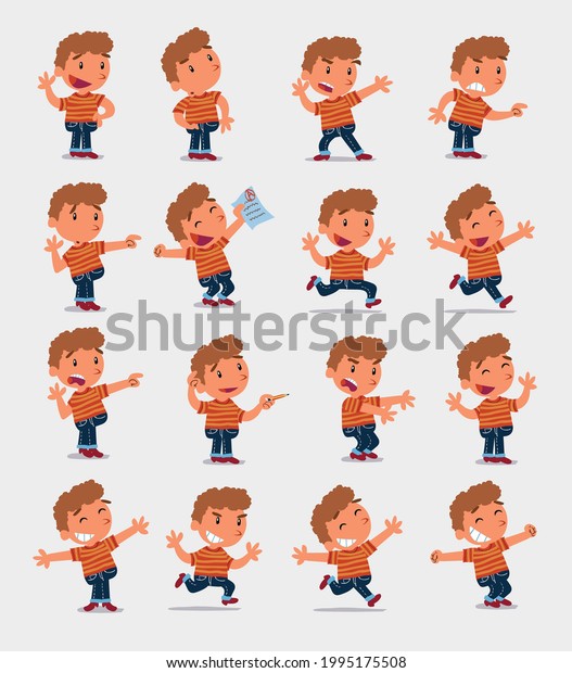 Cartoon Character White Little Boy Set Stock Vector (Royalty Free ...