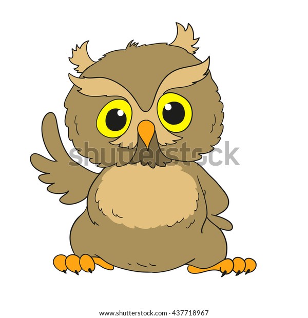Cartoon Character Wise Owl Art Vector 스톡 벡터(로열티 프리) 437718967 ...
