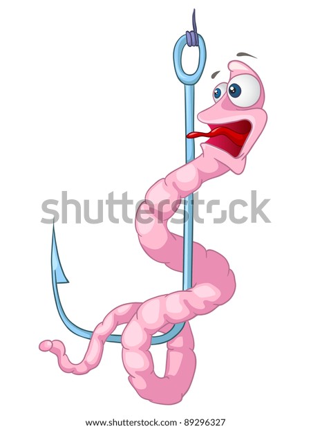 Cartoon Character Worm Isolated On White Stock Vector (Royalty Free ...