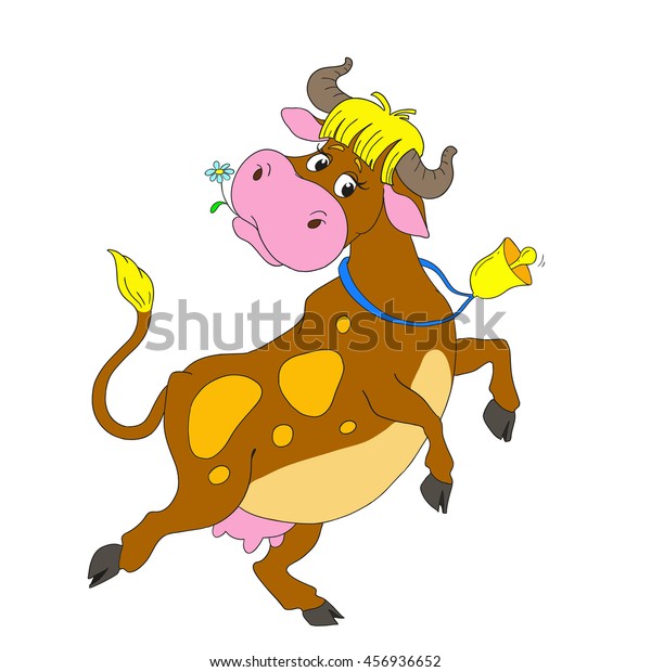 Cartoon Characters Dancing Cow Funny Cow Stock Vector (Royalty Free ...
