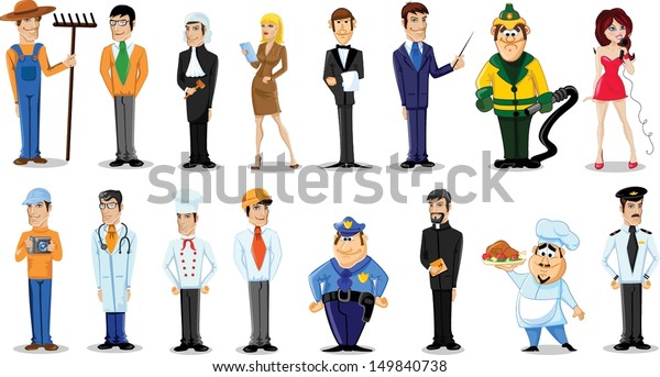 Cartoon characters of different professions Cartoon characters of different professions