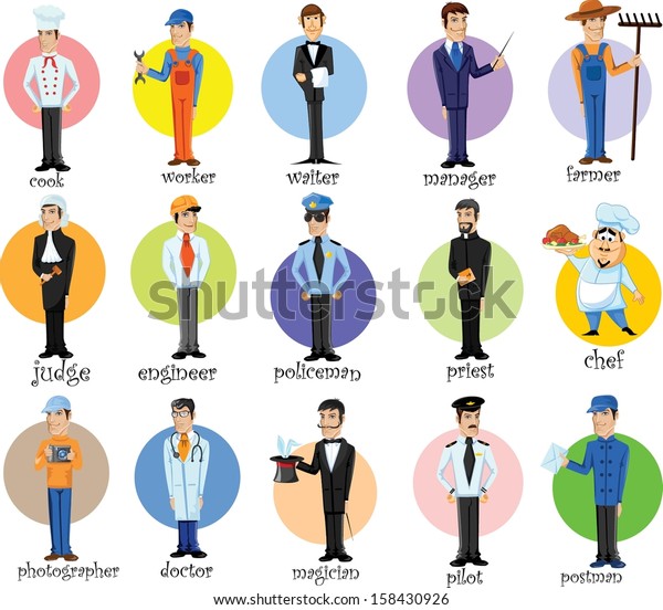 Cartoon Characters Different Professions Stock Vector (Royalty Free ... Cartoon Characters Different Professions Stock Vector (Royalty Free ...