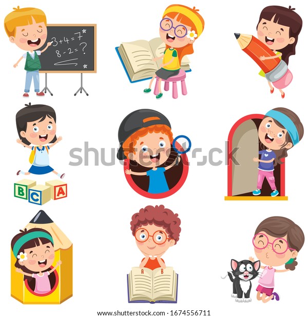 Cartoon Characters Doing Various Activities Stock Vector (Royalty Free ...