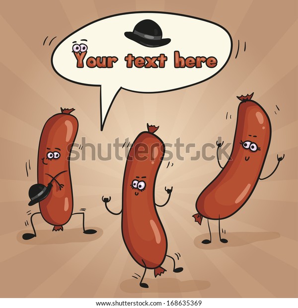 Cartoon Characters Funny Sausages Stock Vector (Royalty Free) 168635369 ...