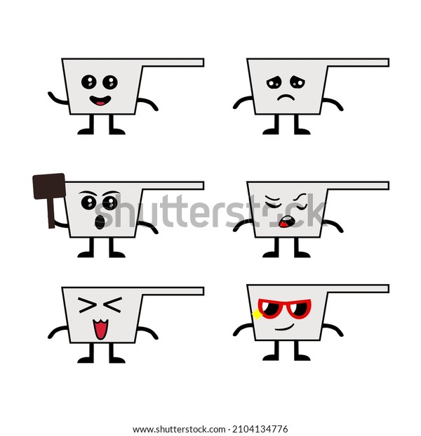 Cartoon Characters Water Dripped Various Expressions Stock Vector ...