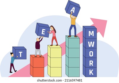 Cartoon Characters Working Team Vector Illustration Stock Vector ...