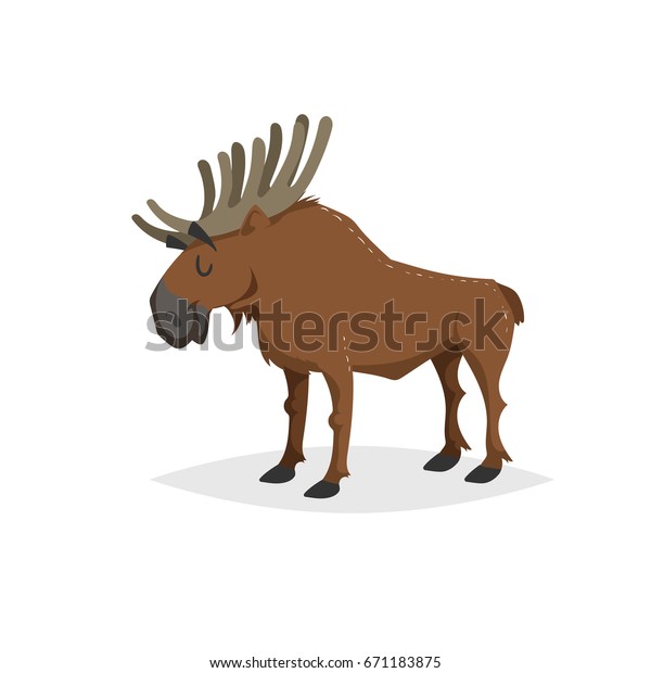 Cartoon Cheerful Standing Moose Forest Europe Stock Vector (Royalty ...