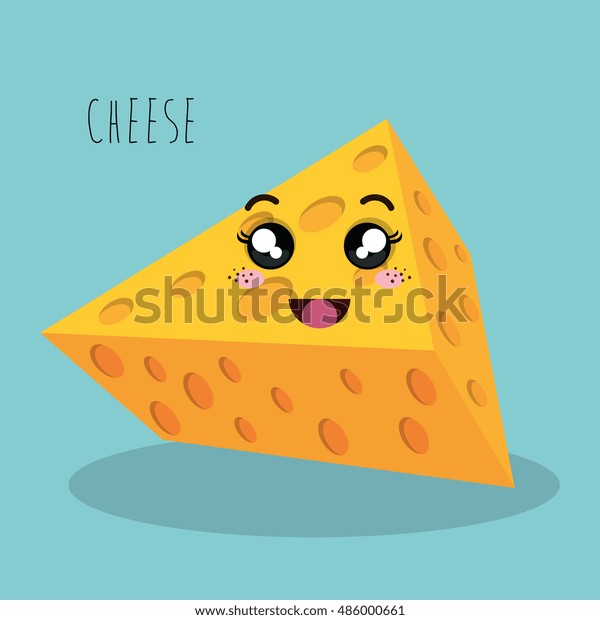 Cartoon Cheese Design Isolated Stock Vector (Royalty Free) 486000661 ...