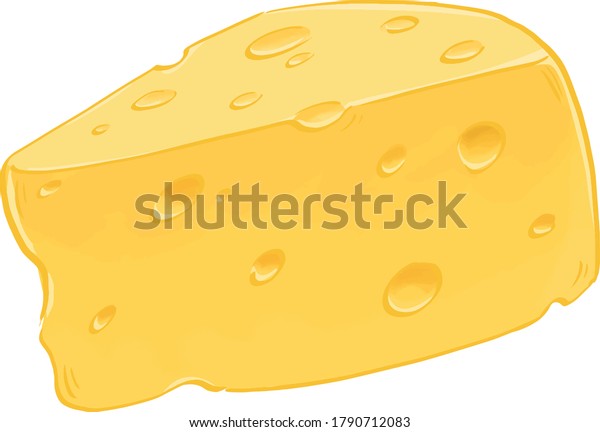 Cartoon Cheese Vector Hand Drawn Illustration Stock Vector (Royalty ...